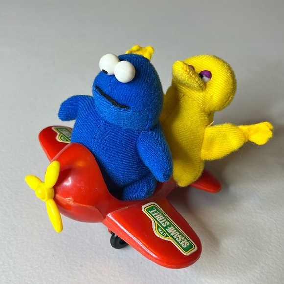 Sesame Street | Toys | Vtg Sesame Street Cookie Monster Big Bird Plane ...
